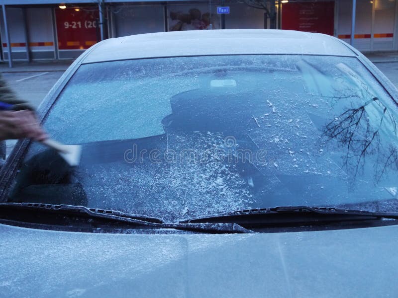 Wind shield frozen stock photo. Image of frosty, iced - 105391376