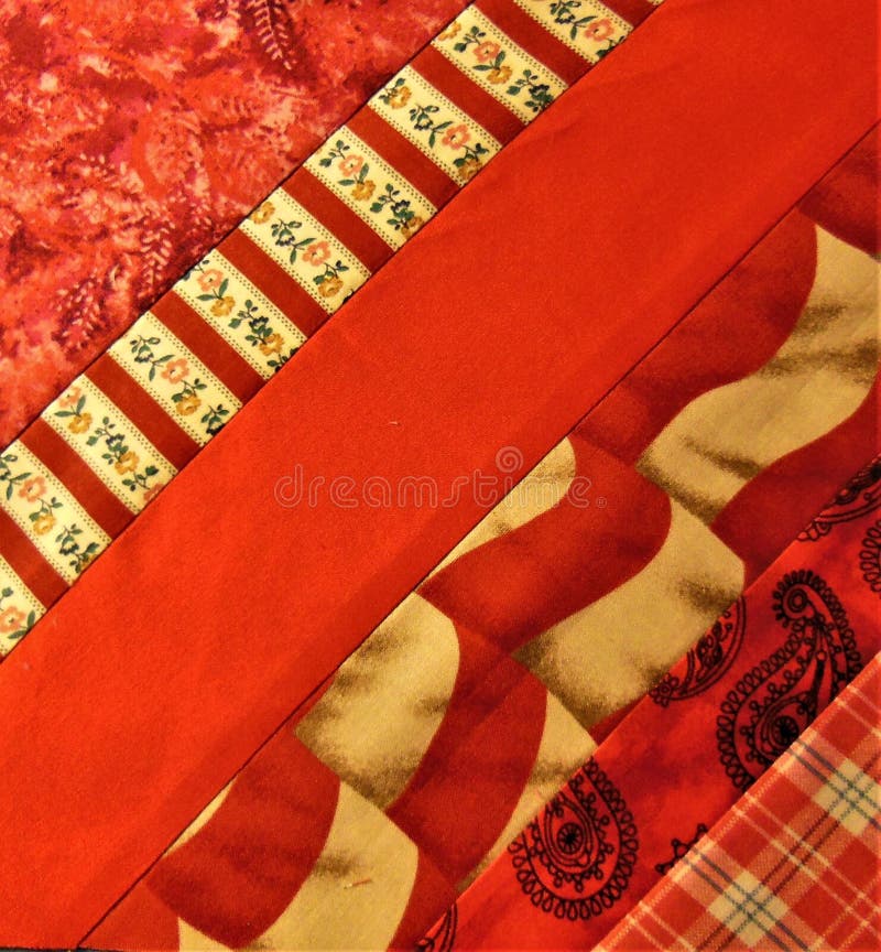 Scrappy Quilt Block Red stock image. Image of colored - 234091563