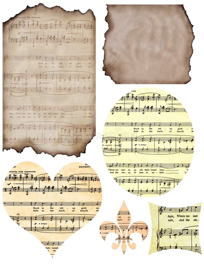 Scraps stock image. Image of shapes, vintage, notes, heart - 19556223