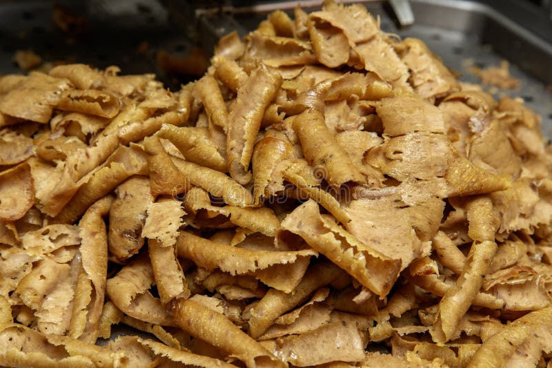 Scraps of Smoked Pork Meat As a Background. Stock Image - Image of ...