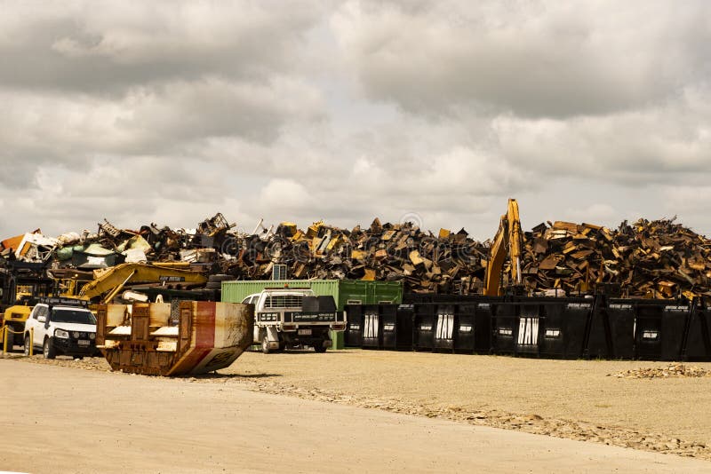 A Scrapyard Recycling Mining Equipment. Editorial Stock Image - Image ...