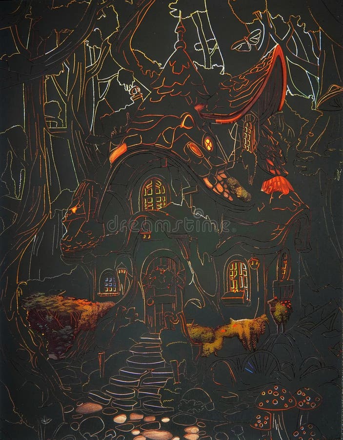 Scratch Art Magical Houses Stock Illustrations – 5 Scratch Art Magical ...