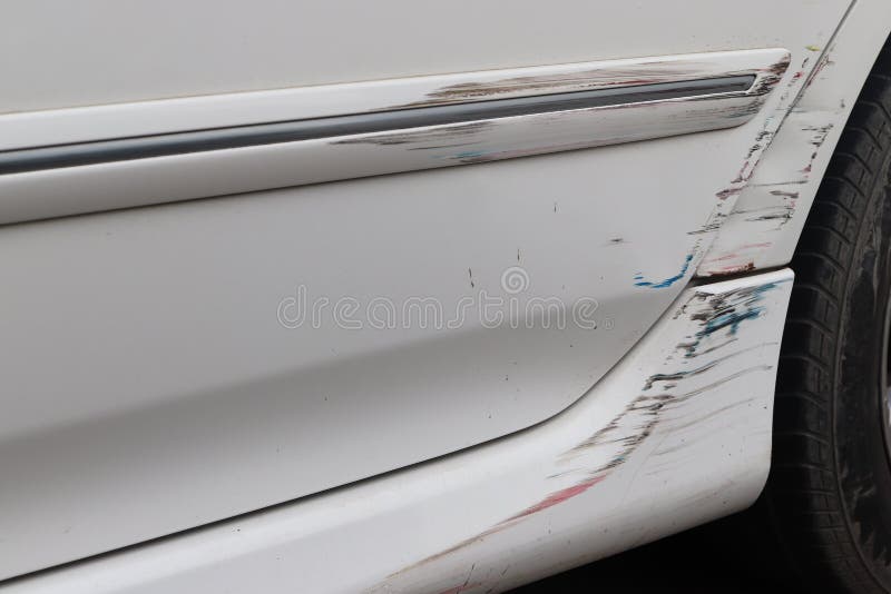 Scratch on the Car, Color of Car Damaged Due To Accident Stock Photo ...