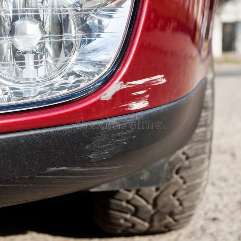 Scratch on a car s bumper stock image. Image of accident - 56624855
