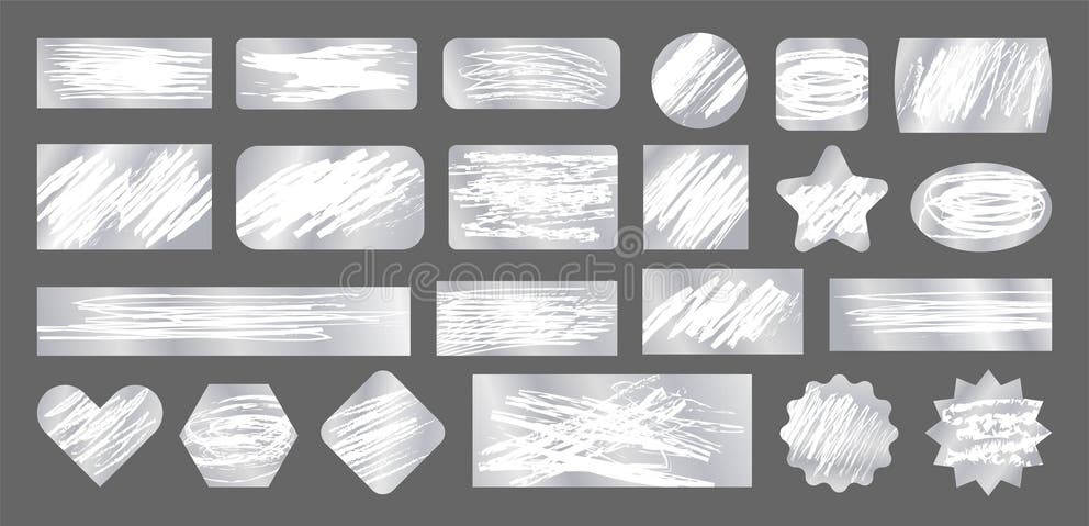 Scratch Card. Template of Different Texturized Shapes of Scratch Cards ...