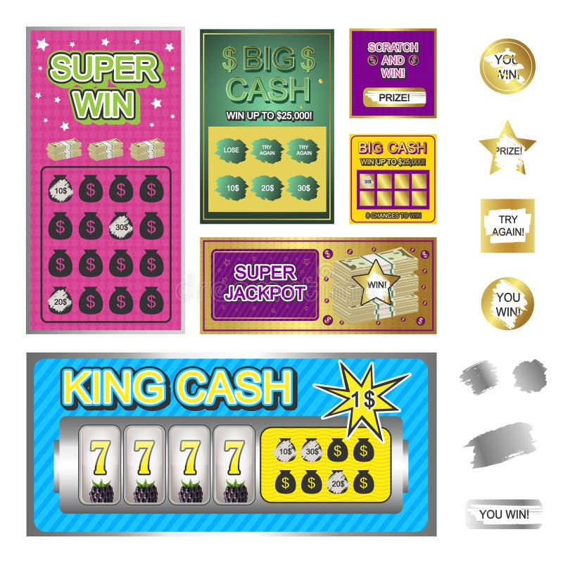 Scratch Card Texture Realistic Set Stock Image - Image of effect ...
