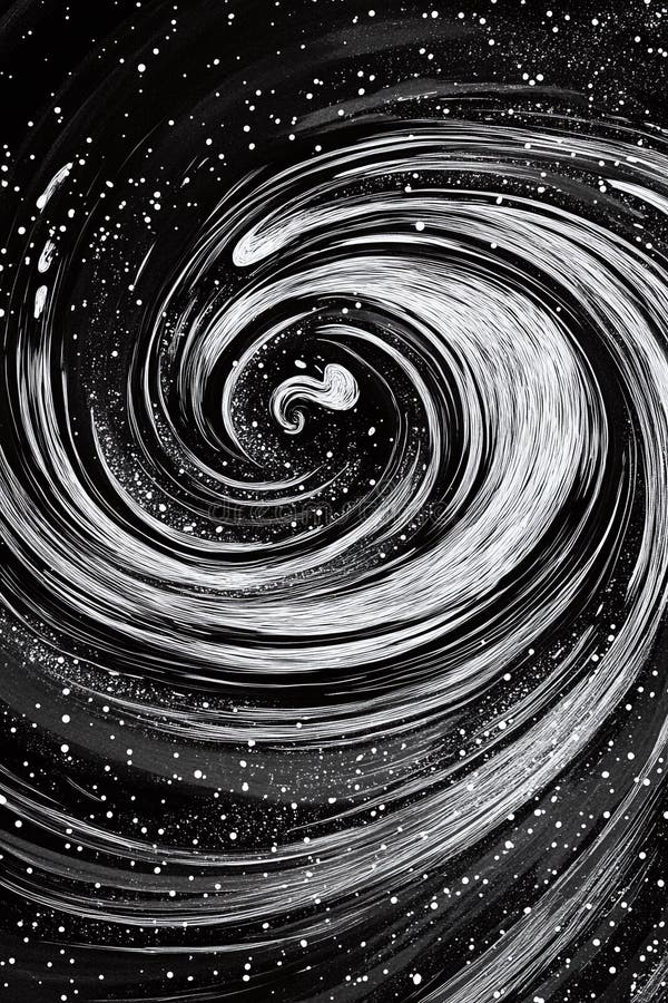 Scratch Engraving of a Swirling Galaxy Intricate Star Patterns and Bold ...