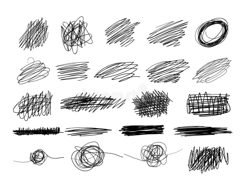 Scratch Lines Texture, Pencil or Pen Handwriting, Linear Sketch, Design ...