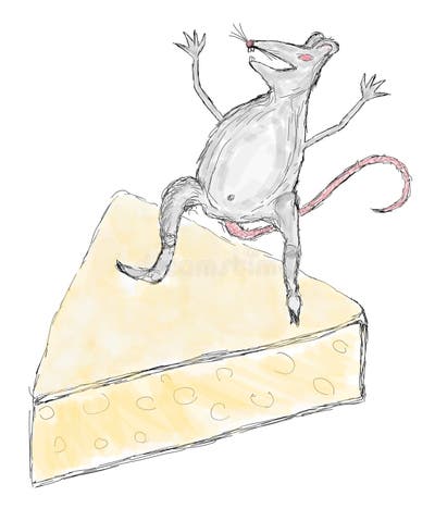 A Scratch of a Mouse on a Piece of Cheese Stock Illustration ...