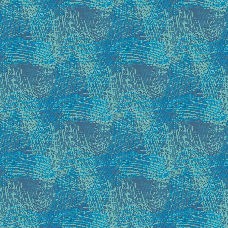 Scratch Painting Style Seamless Vector Texture Pattern Background. Aqua ...