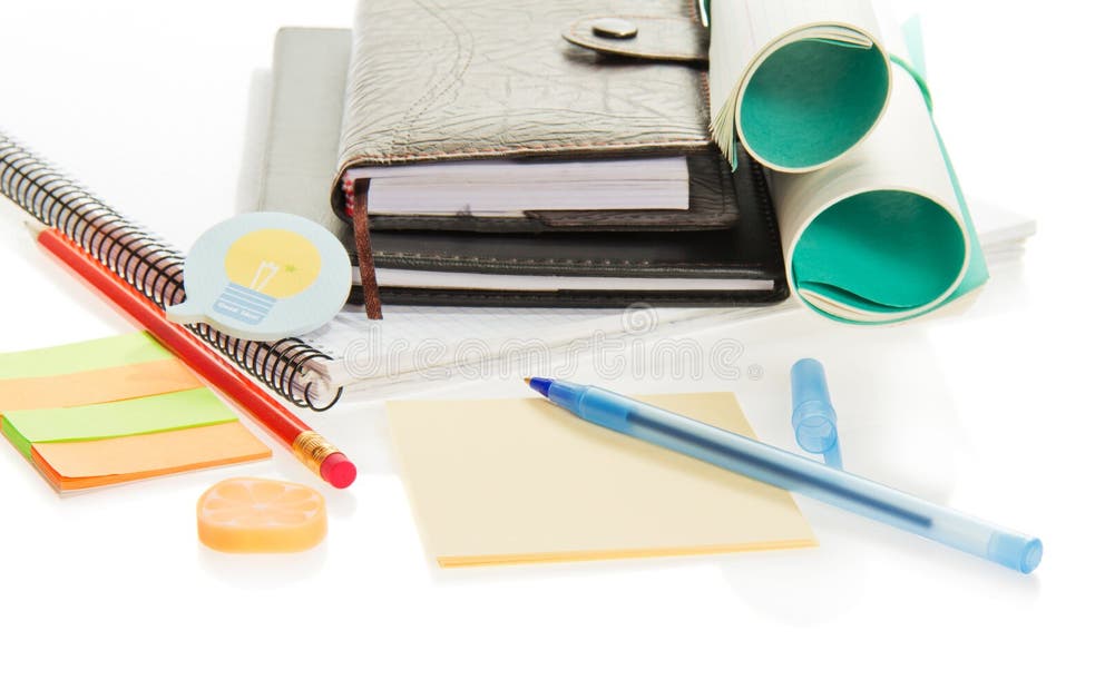 Scratch Paper, Handle, Pencil and Elastic Band Stock Photo - Image of ...
