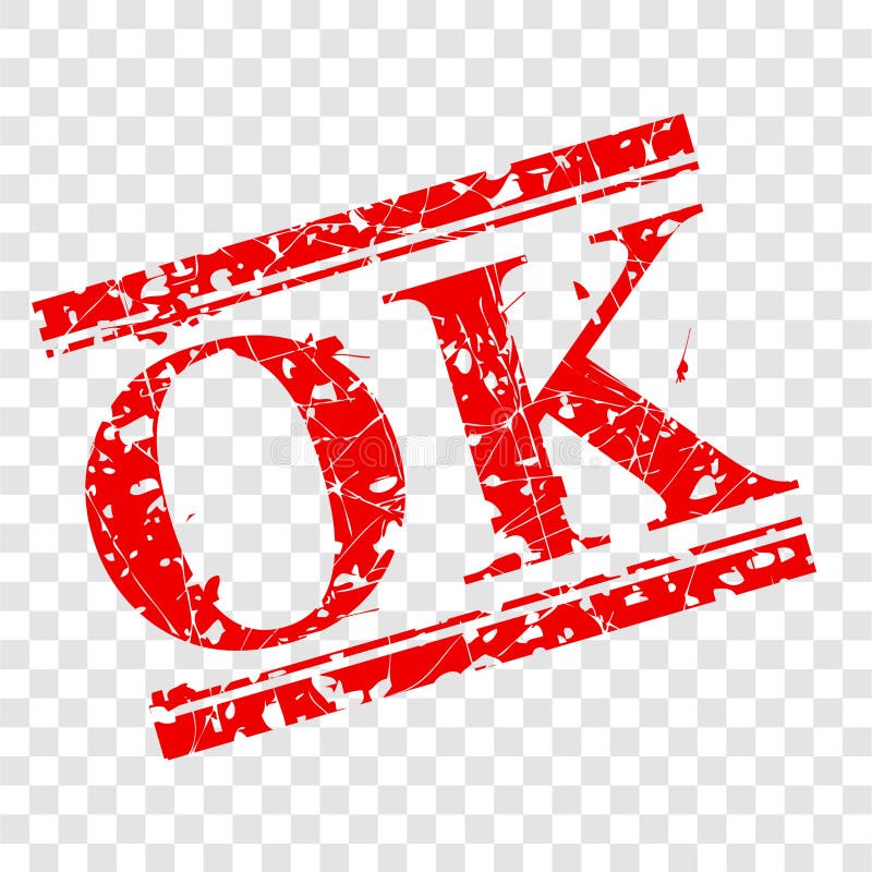 Scratch Red Rubber Stamp Effect, OK, Isolated on White Stock Vector ...