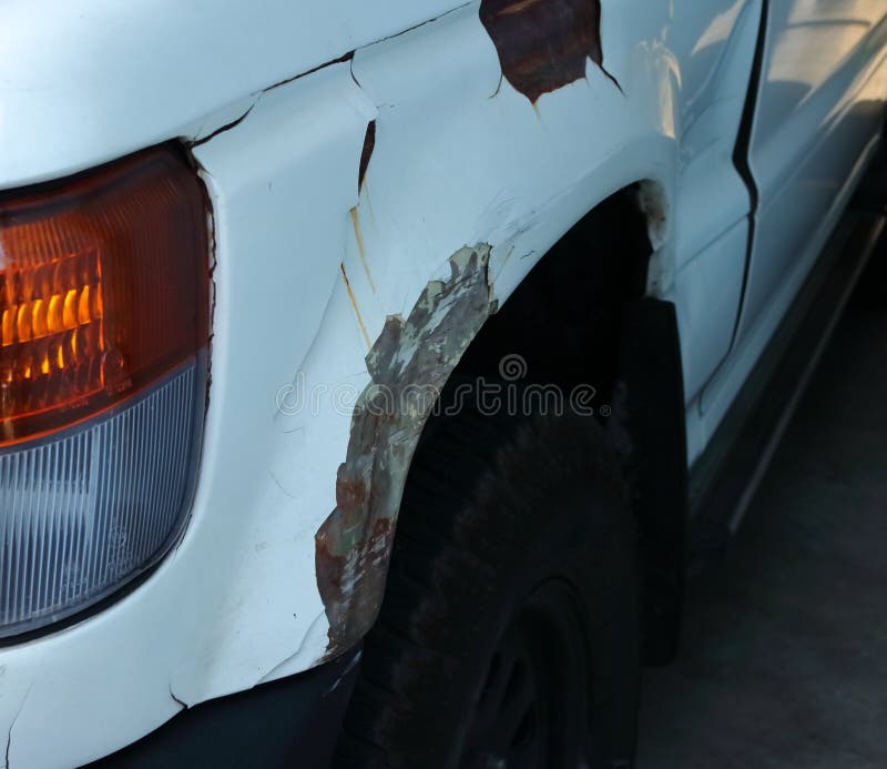 Scratch and Rusty Car Fender Stock Photo - Image of deteriorated ...