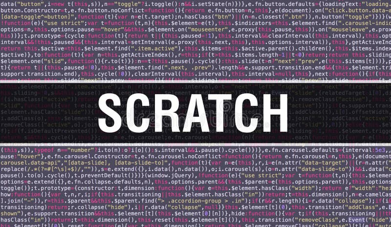 Scratch Text Written On Programming Code Abstract Technology Background