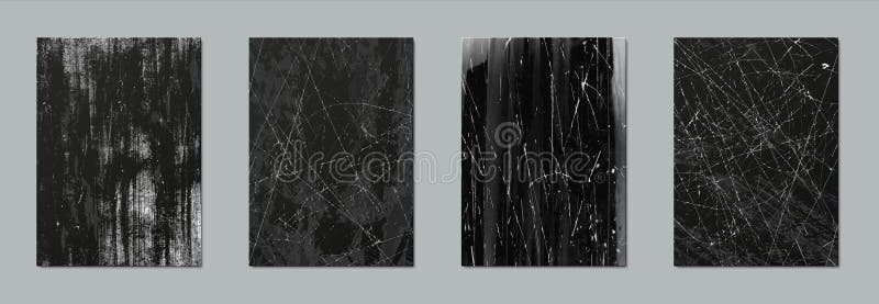 Scratch Texture. Realistic Grunge Elements with Battered Effect, Black ...