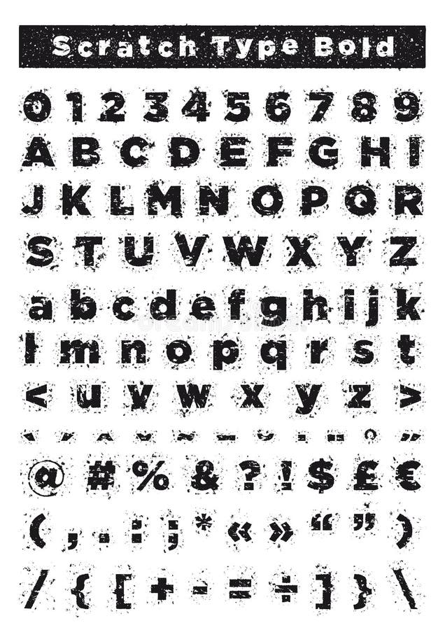 Scratch Type Bold stock vector. Illustration of funny - 53071993