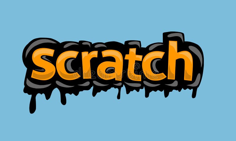 SCRATCH Writing Vector Design on Blue Background Stock Illustration ...