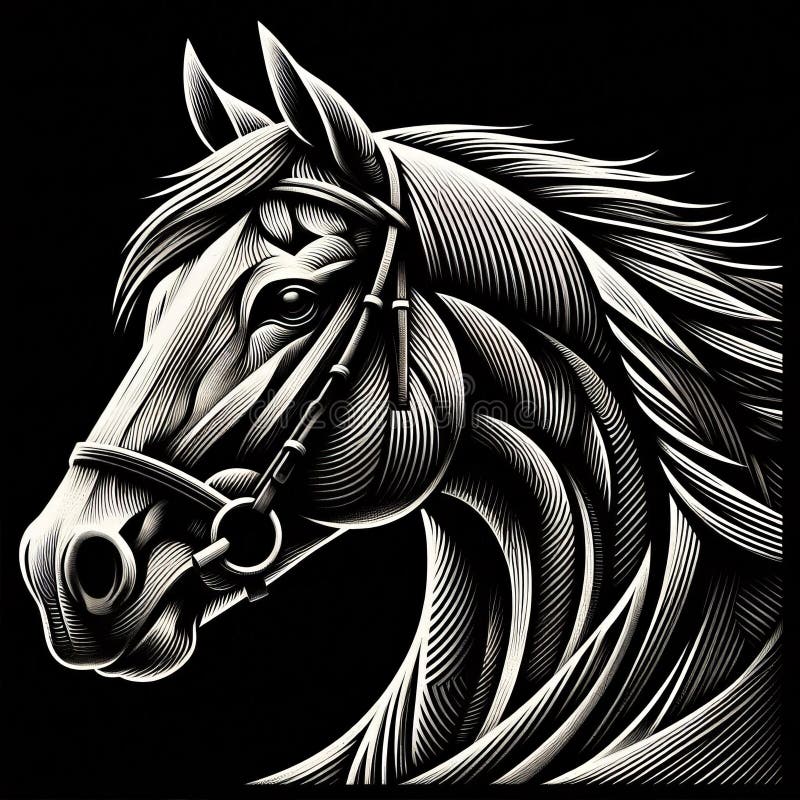 Scratchboard Racing Engraving a Scratchboard Image Hors Stock Photo ...