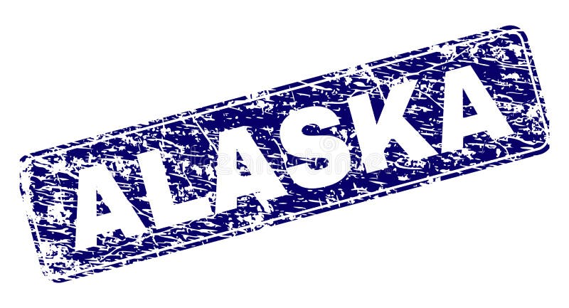 Scratched ALASKA Framed Rounded Rectangle Stamp Stock Vector ...