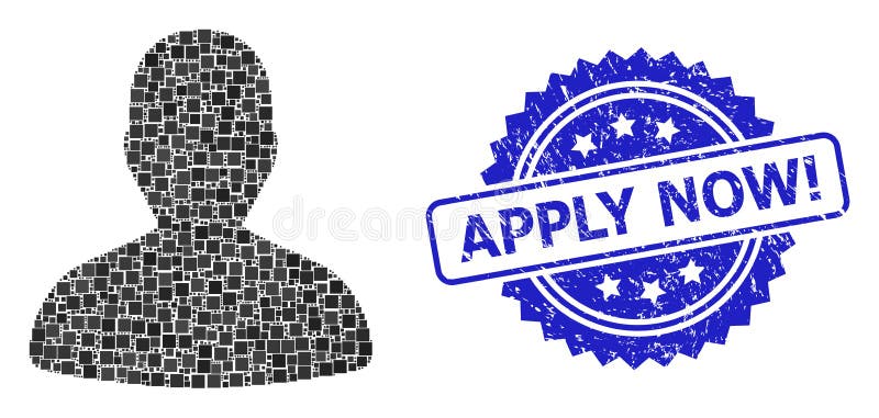 Scratched Apply Now! Watermark and Square Dot User Mosaic Stock Vector ...