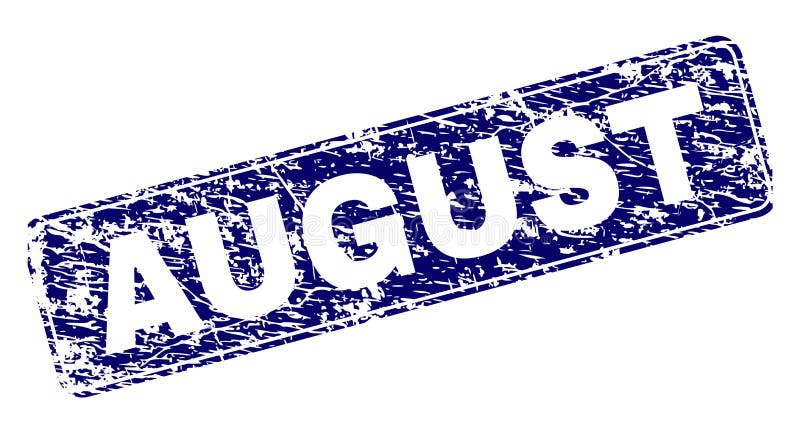 Scratched AUGUST Framed Rounded Rectangle Stamp Stock Vector ...