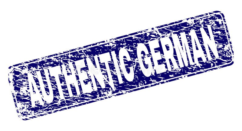 Scratched AUTHENTIC GERMAN Framed Rounded Rectangle Stamp Stock Vector ...