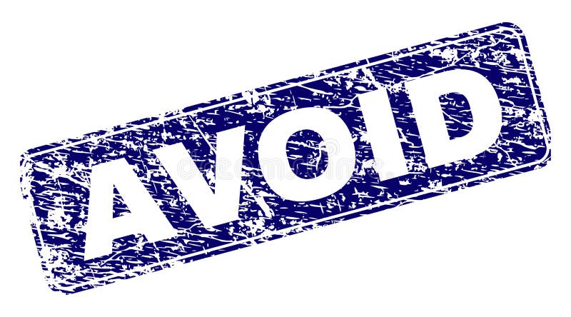 Scratched AVOID Framed Rounded Rectangle Stamp Stock Vector ...