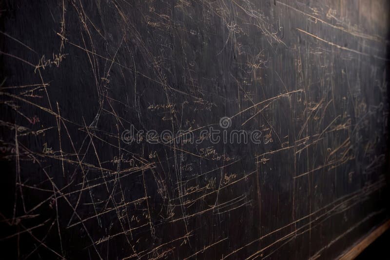 Scratched Black Board Chalkboard for Writing Education in School Stock ...