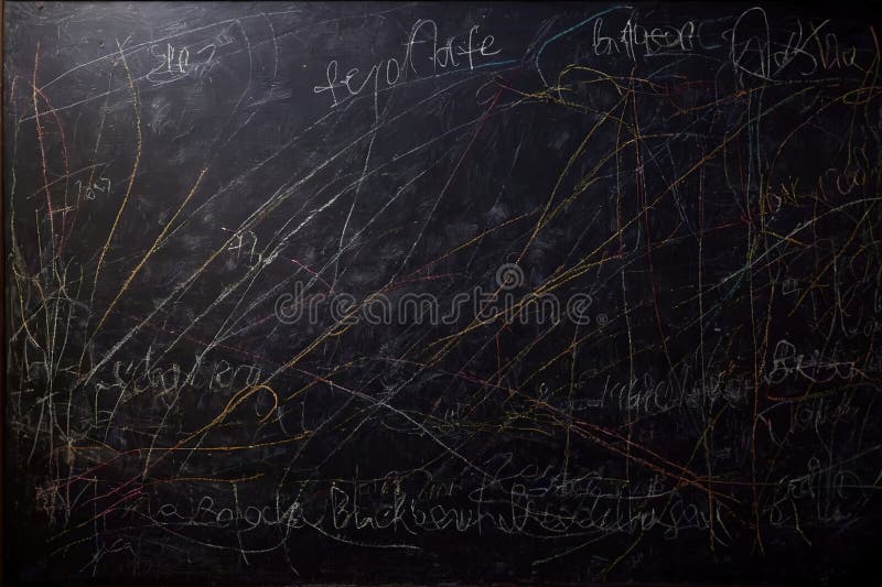 Scratched Black Board Chalkboard for Writing Education in School Stock ...