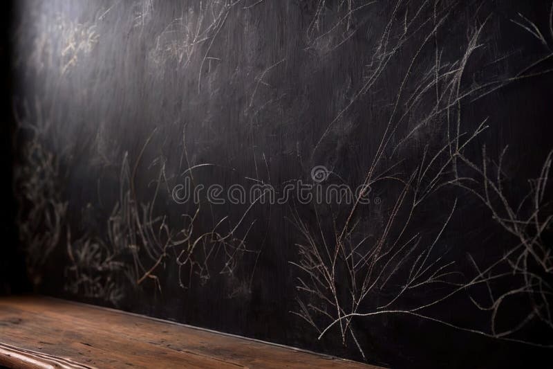 Scratched Black Board Chalkboard for Writing Education in School Stock ...