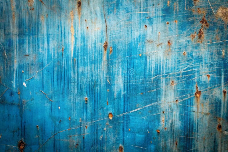 Scratched Blue Metal Sheet with Visible Texture Stock Illustration ...