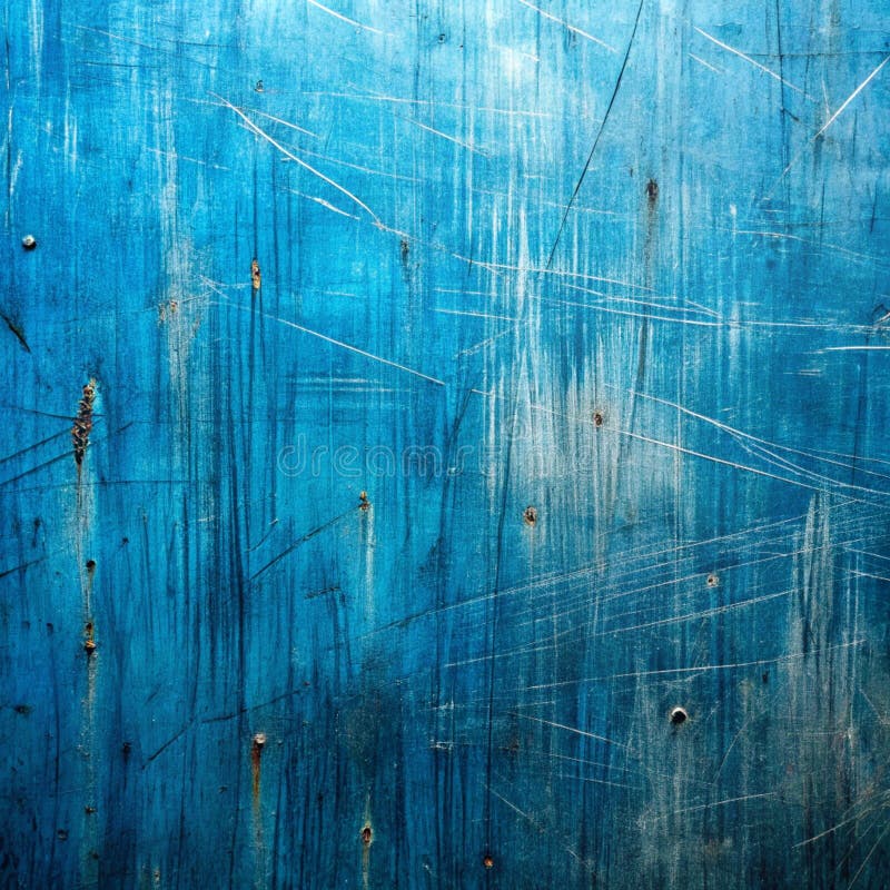 Scratched Blue Metal Sheet with Visible Texture Stock Illustration ...