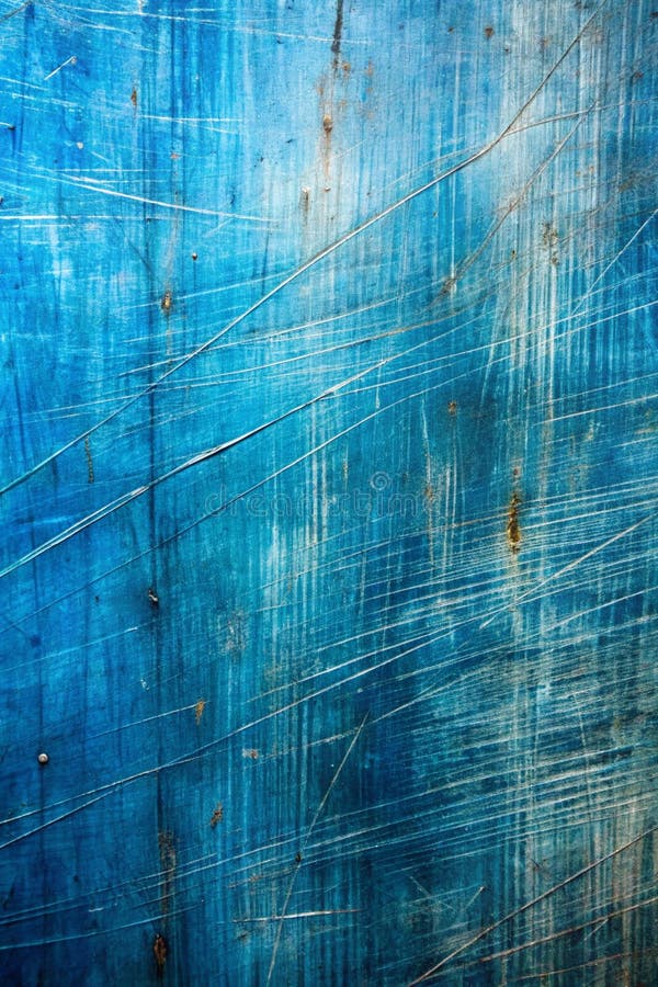 Scratched Blue Metal Sheet with Visible Texture Stock Illustration ...