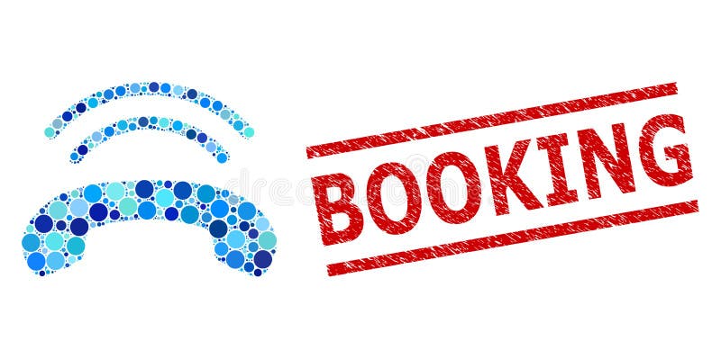 Scratched Booking Stamp Print and Phone Ring Mosaic of Circles Stock ...