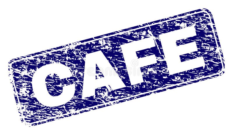 Scratched CAFE Framed Rounded Rectangle Stamp Stock Vector ...
