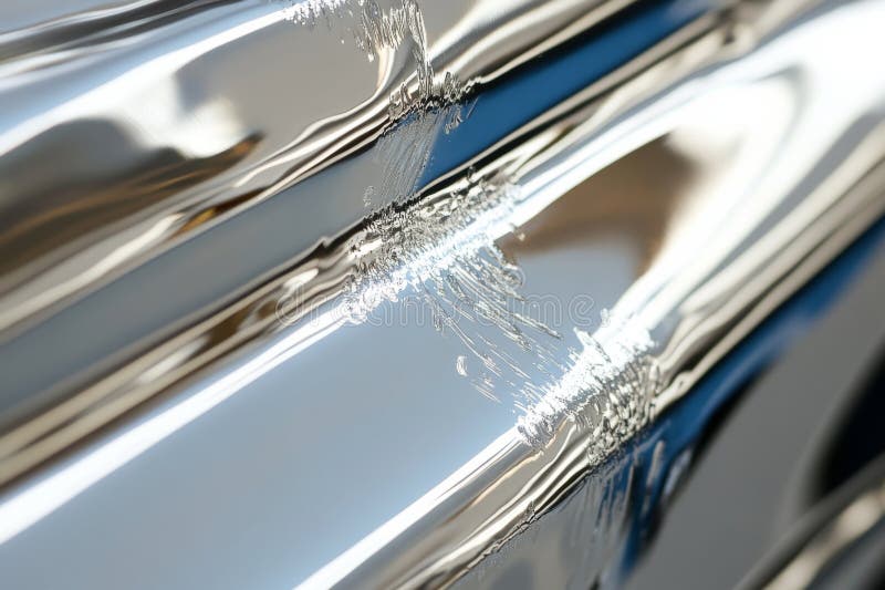 A Scratched Chrome Surface with High-gloss Reflections and Rugged ...