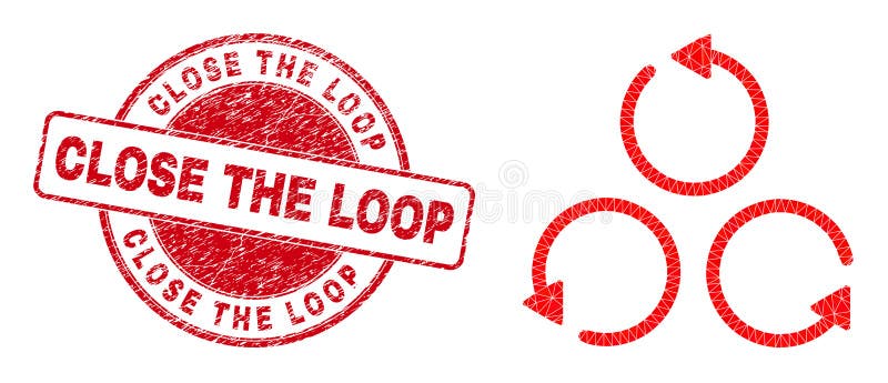 Scratched Close the Loop Round Badge and Different Rotation Triangle ...