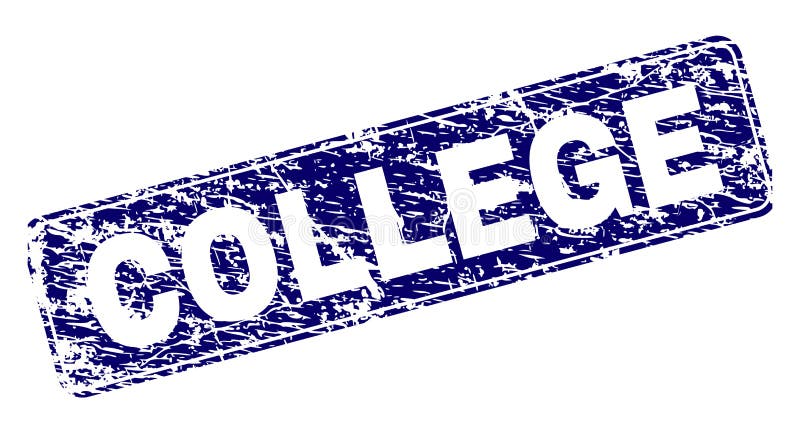 Scratched COLLEGE Framed Rounded Rectangle Stamp Stock Vector ...