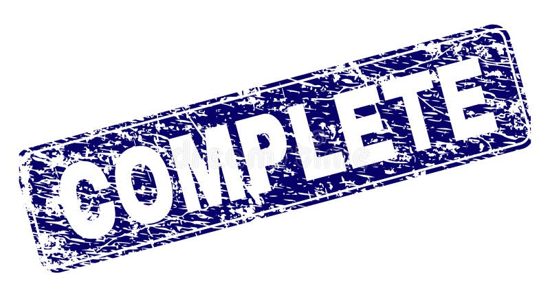 Scratched COMPLETE Framed Rounded Rectangle Stamp Stock Vector ...