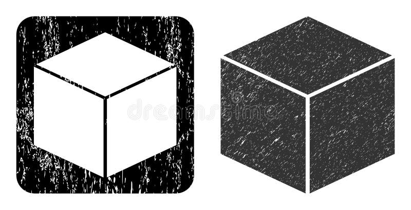 Scratched Cube Stencil Stamp Stock Vector - Illustration of stencil ...