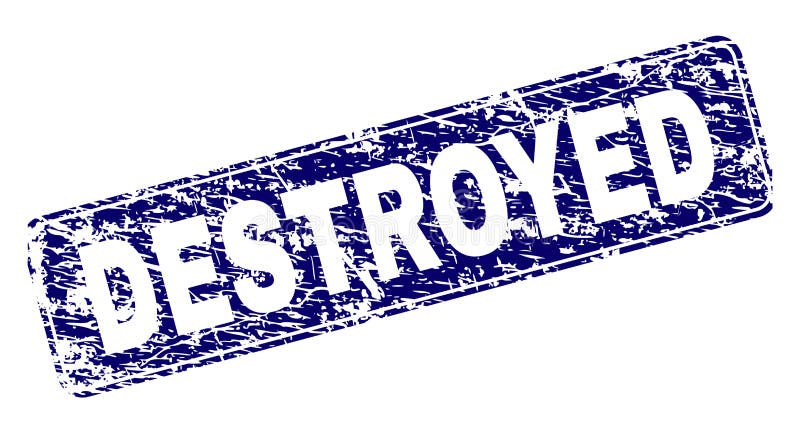 Scratched DESTROYED Framed Rounded Rectangle Stamp Stock Vector ...