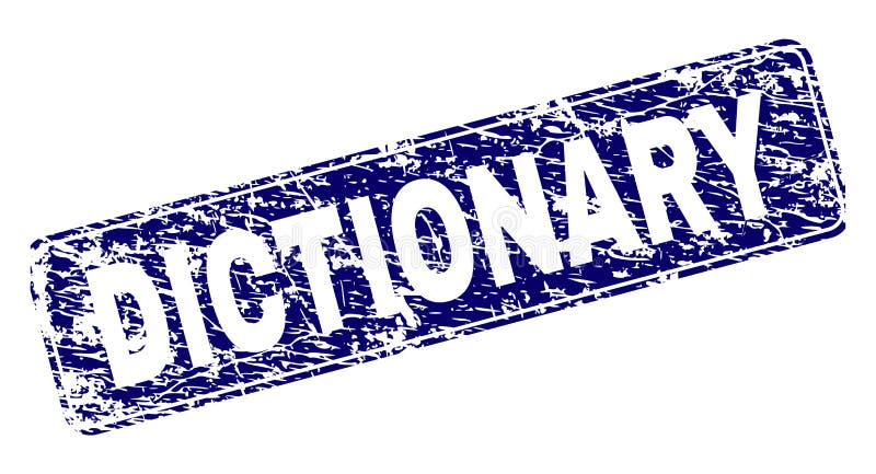 Scratched DICTIONARY Framed Rounded Rectangle Stamp Stock Vector ...