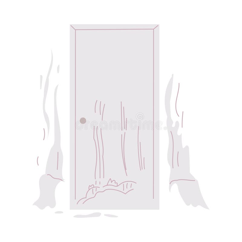Scratched Door and Walls Flat Style, Vector Illustration Stock Vector ...