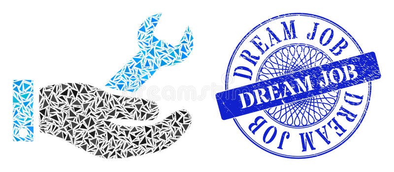 Scratched Dream Job Stamp Seal and Triangle Repair Service Mosaic Stock ... Scratched Dream Job Stamp Seal and Triangle Repair Service Mosaic Stock ...