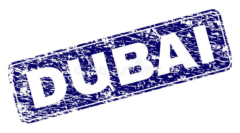 Scratched DUBAI Framed Rounded Rectangle Stamp Stock Vector ...