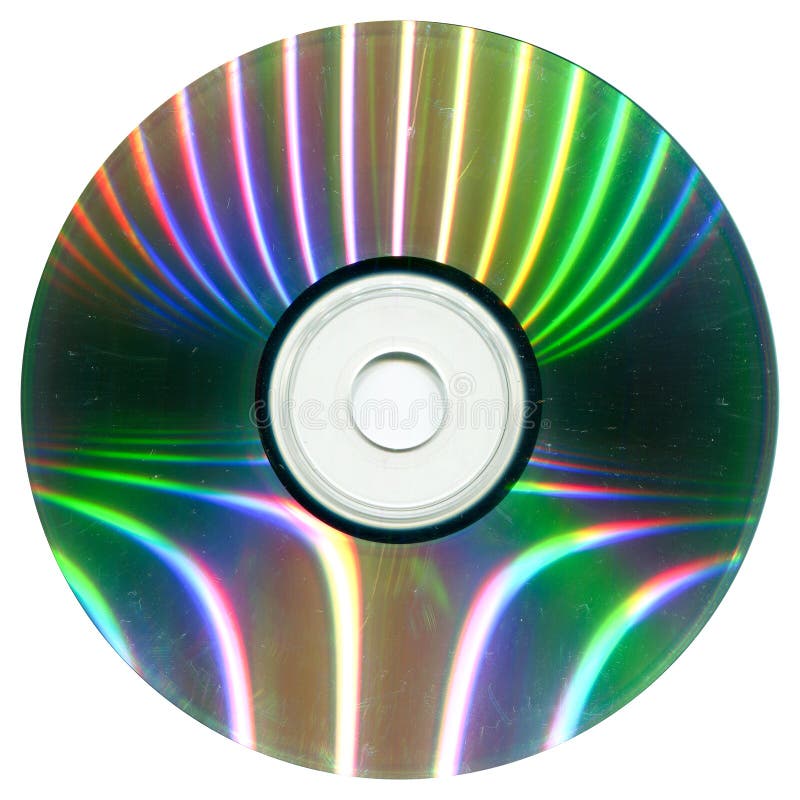Scratched and Dusty Compact Disk CD or DVD, Isolated on a White ...
