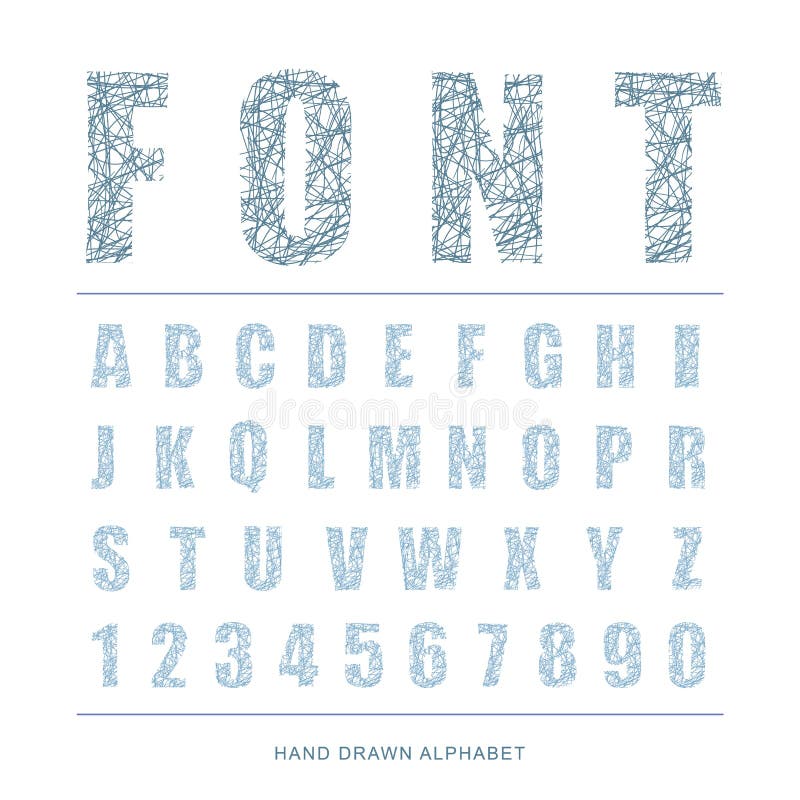 Scratched Font Style Alphabet, Vector Illustration. Stock Vector ...