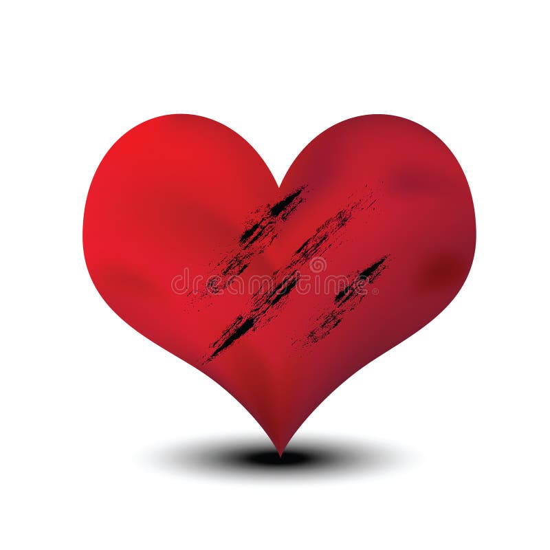 Scratched Heart Icon, Simple Style Stock Vector - Illustration of ...
