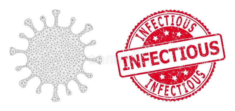 Scratched Infectious Round Watermark and Mesh Network Coronavirus Stock ...