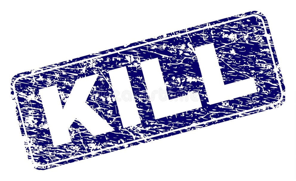 Scratched KILL Framed Rounded Rectangle Stamp Stock Vector ...